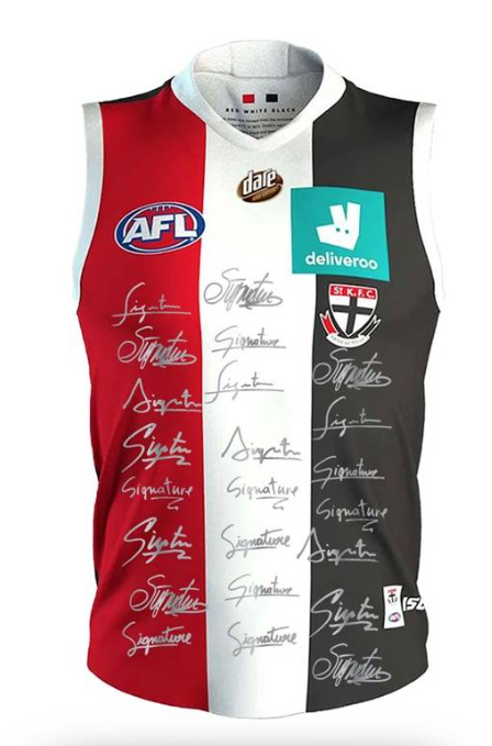 AFL (ST KILDA FOOTBALL CLUB 2020 TEAM SIGNED GUERNSEY with 2 x 3 Game 2023 Membership) – STEPHIE ...